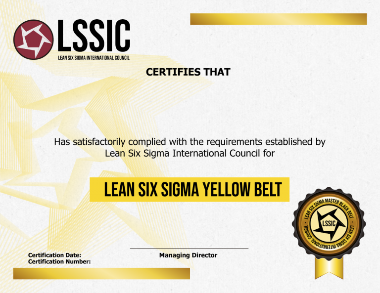 Lean Six Sigma Yellow Belt Certification Exam - lssic